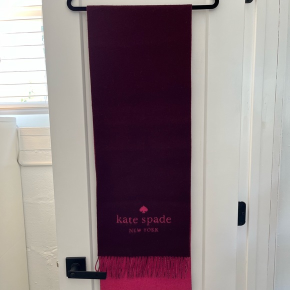 kate spade | Accessories | Kate Spade Wool Cashmere Logo Oblong Scarf ...